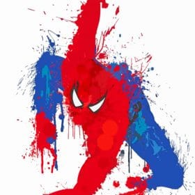 Spider man Splatter - Paint By Numbers - Paint by numbers UK