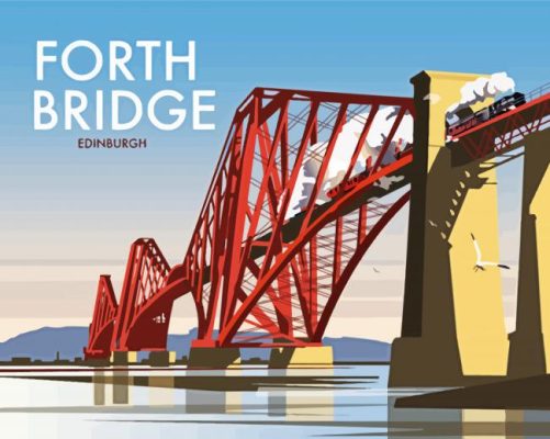 Forth Bridge Illustration - Paint By Numbers - Paint by numbers UK